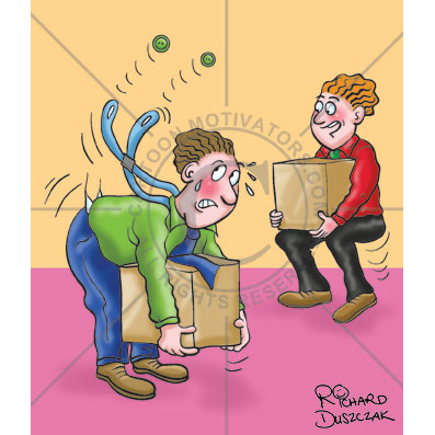 Incorrect-Lifting | Safety Cartoon - health and safety cartoons