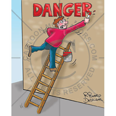 Ladder-Danger | Safety Cartoon - health and safety cartoons