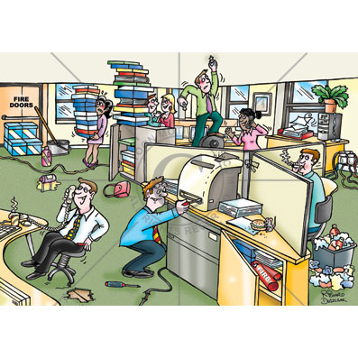 Office-Hazards | Safety Cartoon - health and safety cartoons