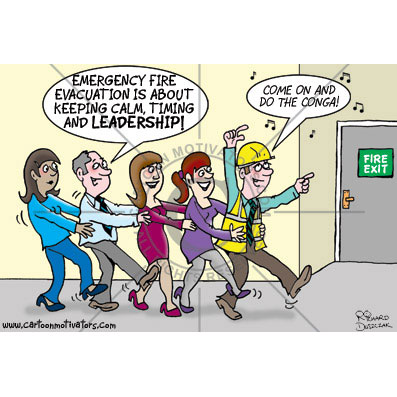 fire-evacuation-plan-in-place | Safety Cartoon - health and safety cartoons