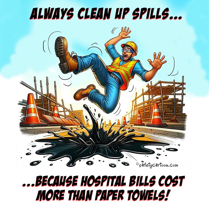 Health and Safety Cartoons: Always Clean Up Spills… Because Hospital ...